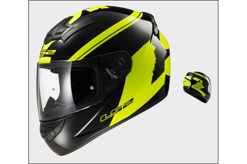 Casque Moto LS2 FF352 ROOKIE FLUO Noir - Jaune - Street Moto Piece