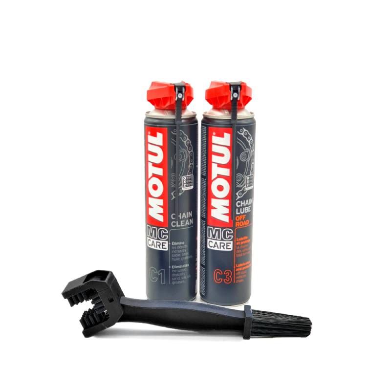 Kit Entretien Chaîne Motul Off-Road - Chain Clean C1 + Chain Lube C3 ...