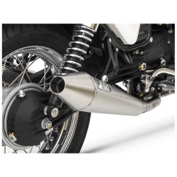 Echappement Inox Poli Embout Inox Zard pour Moto Guzzi 750 V7 (08-17)