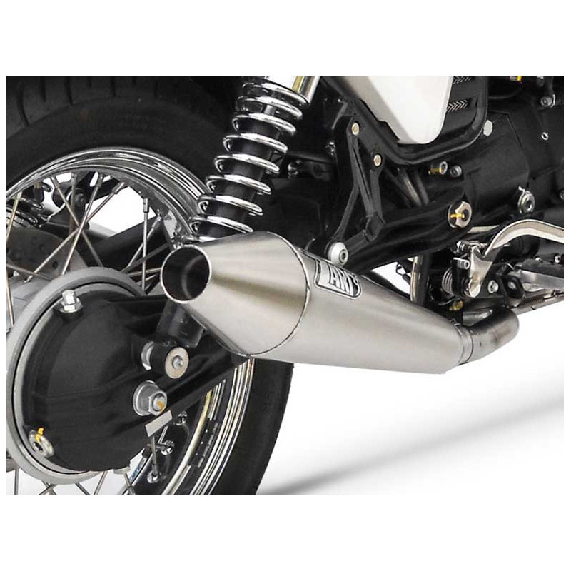 Echappement Inox Poli Embout Inox Zard pour Moto Guzzi 750 V7 (08-17)