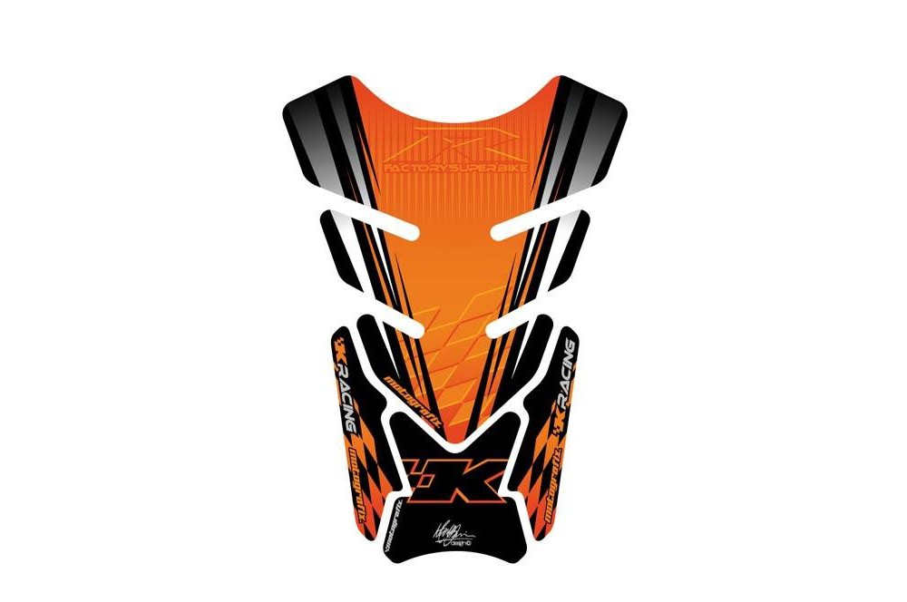 Protection de Réservoir Moto Universel Noir - Orange pour Kawasaki ...