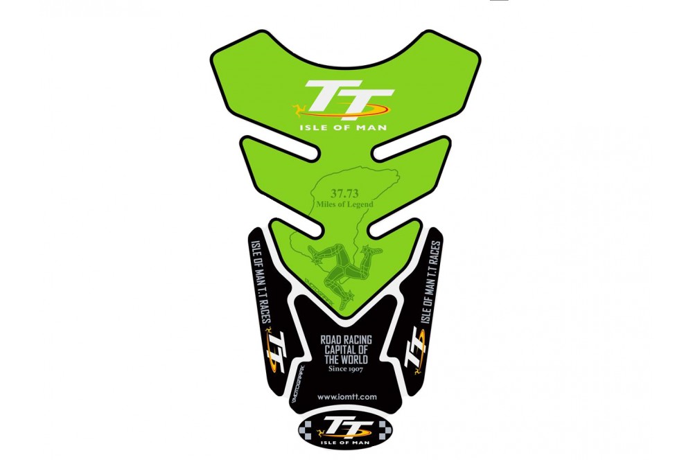 Protection de Réservoir Moto Universel ISLE OF MAN TT Vert - Noir ...